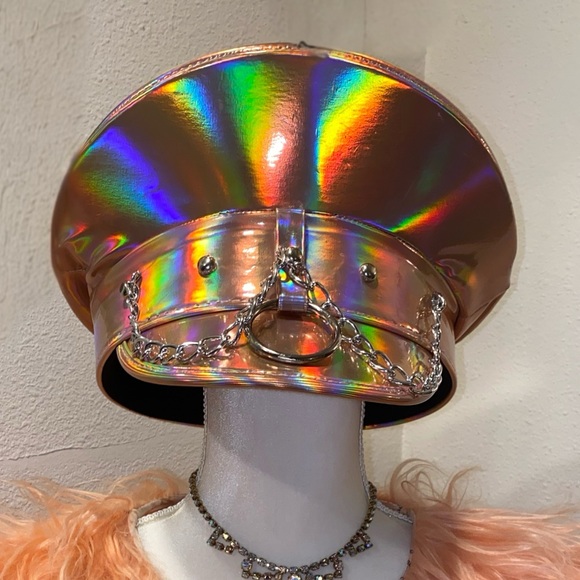 unknown | Accessories | Peach Holographic Costume Cosplay Club Rainbow ...